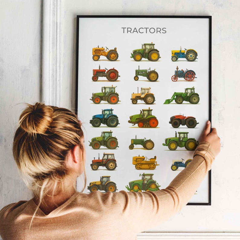 Tractor Collage Poster Print: John Deere Farm Nursery Art (unframed) - Etsy