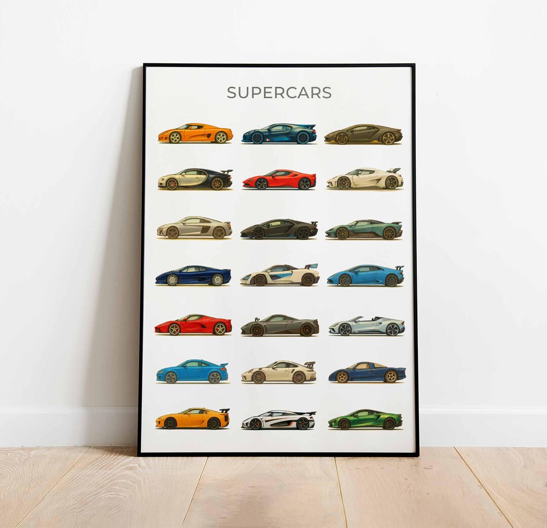 Supercars Poster, Cars Print, Iconic Cars, Sport Cars, the Excellent ...