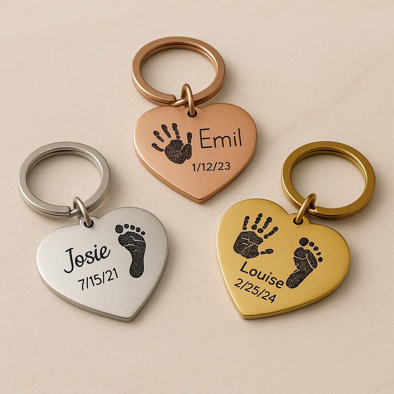 Handprint Keychain - Etsy