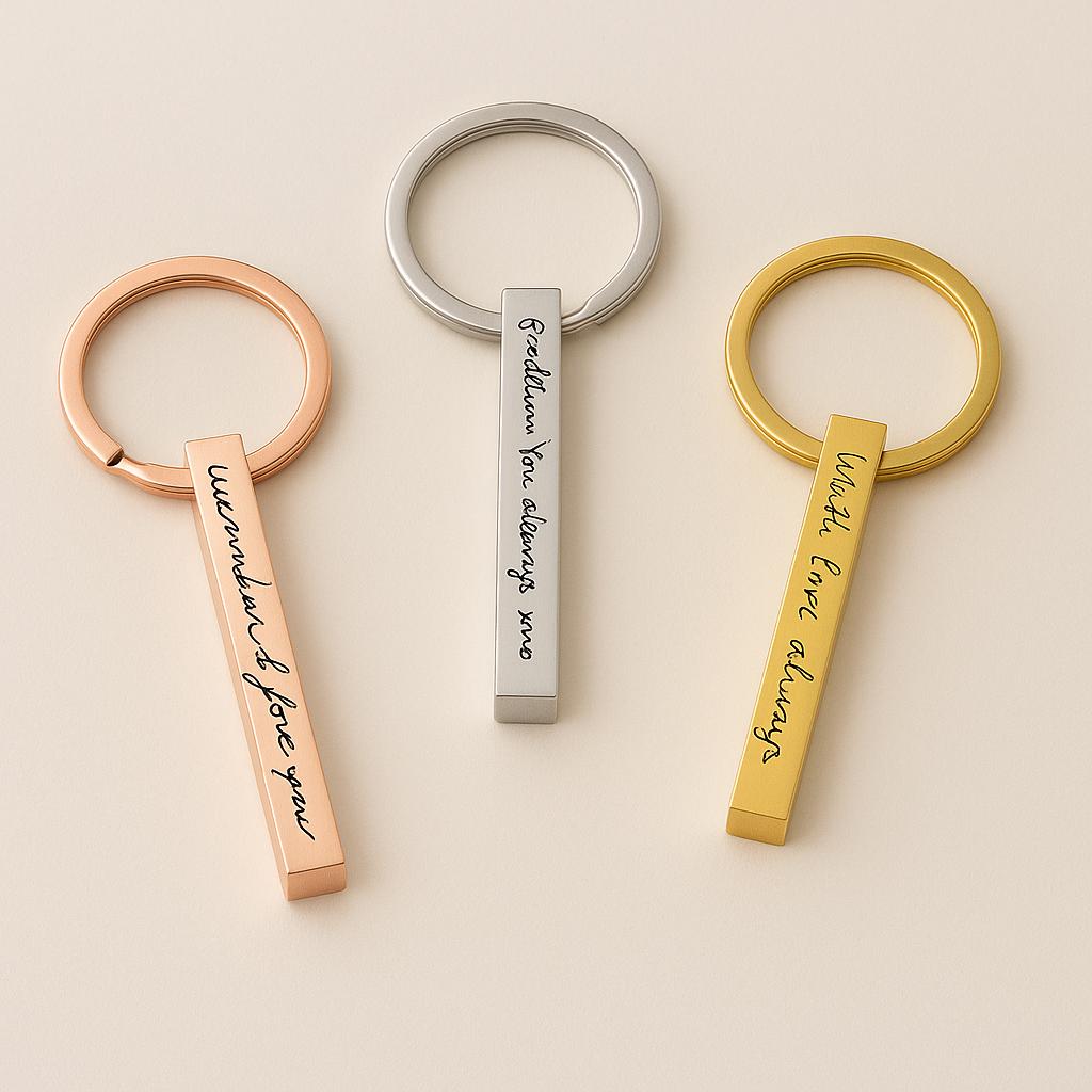 Engraved Handwriting Keychain, Personalized Signature Keepsake - Etsy