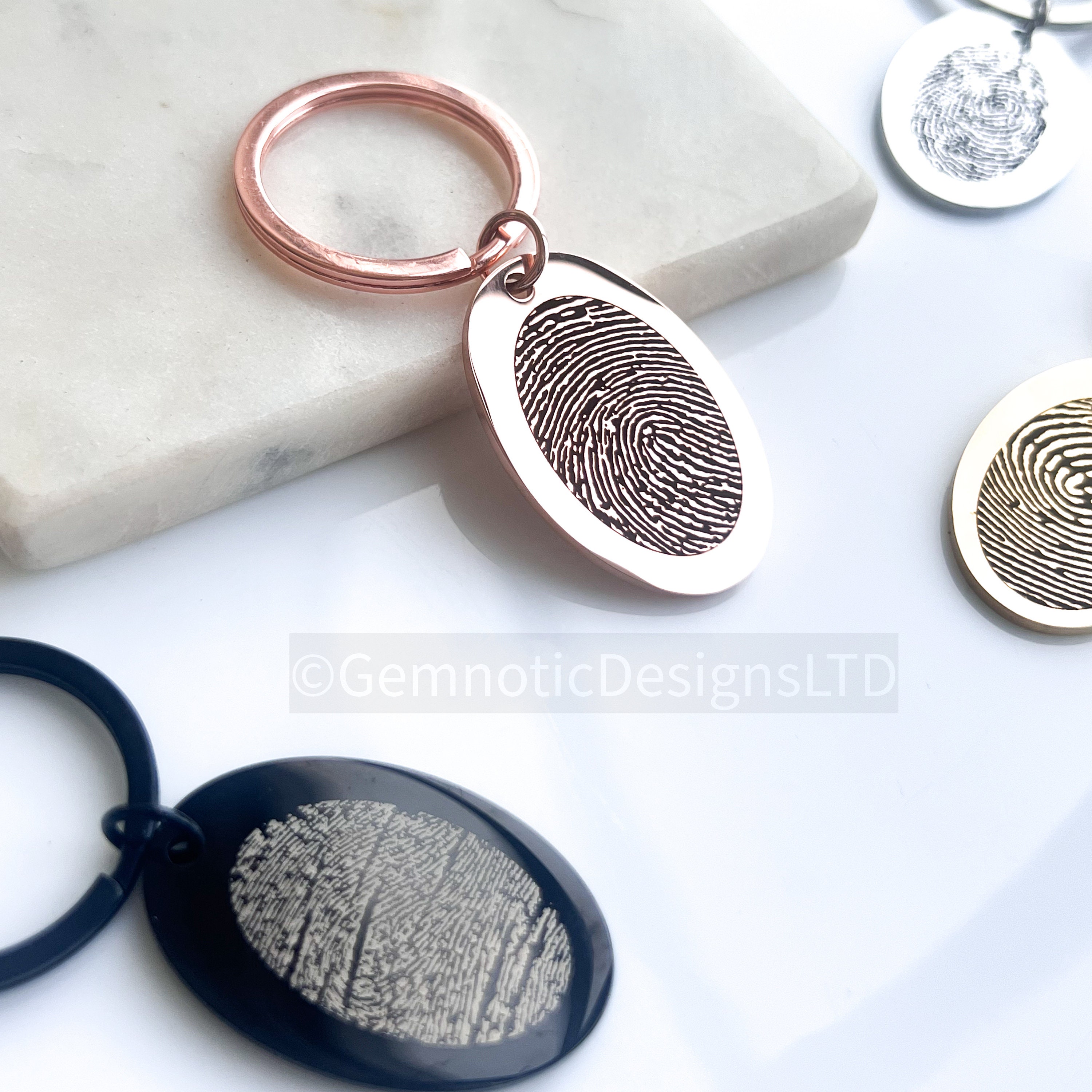 Memorial Gift, Fingerprint Keychain, Memorial Keepsake Gift ...