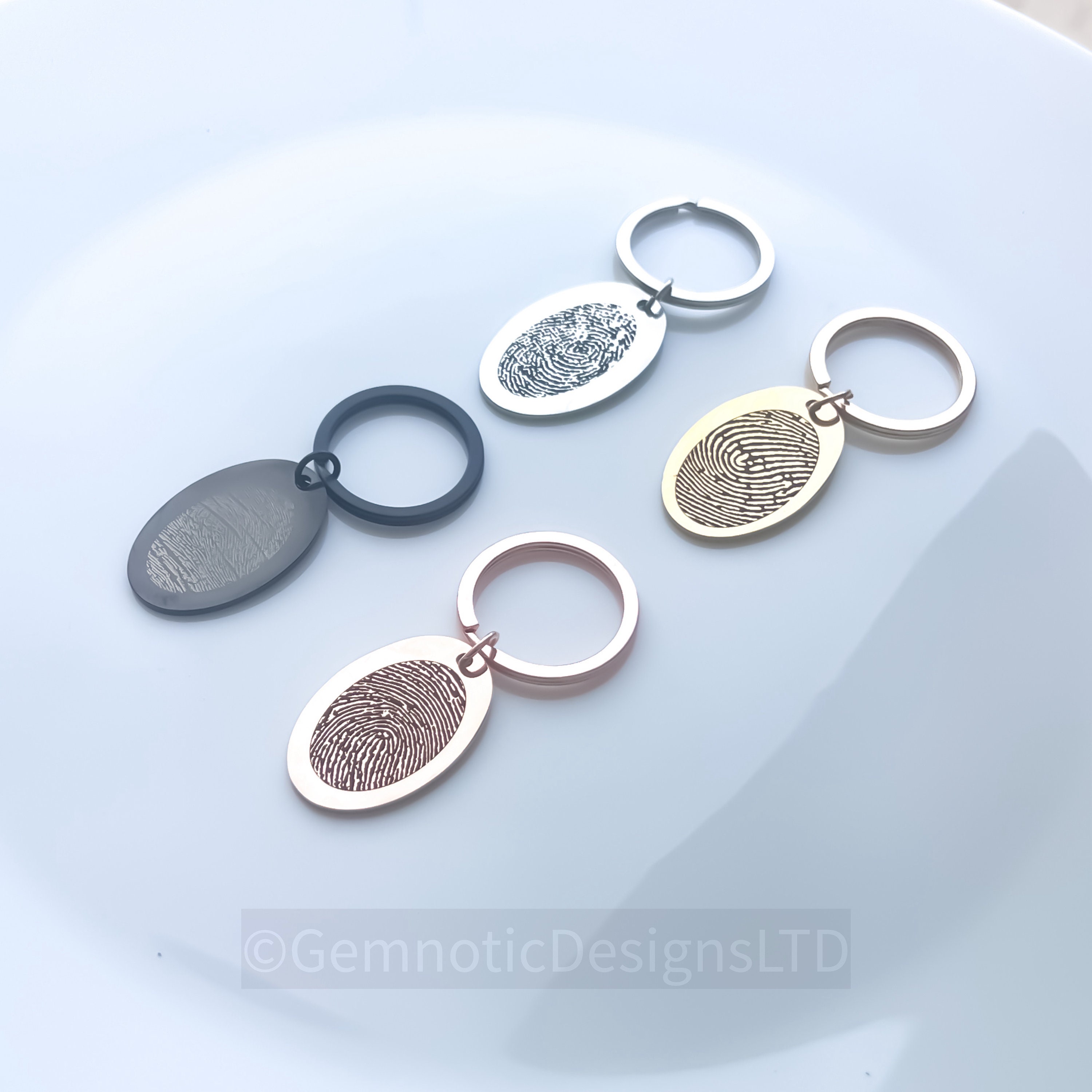 Memorial Gift, Fingerprint Keychain, Memorial Keepsake Gift ...