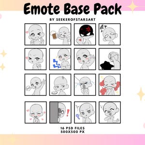 Emote Base Pack 02 - 16 Emotes Perfect for Twitch/discord/youtube! DIY ...