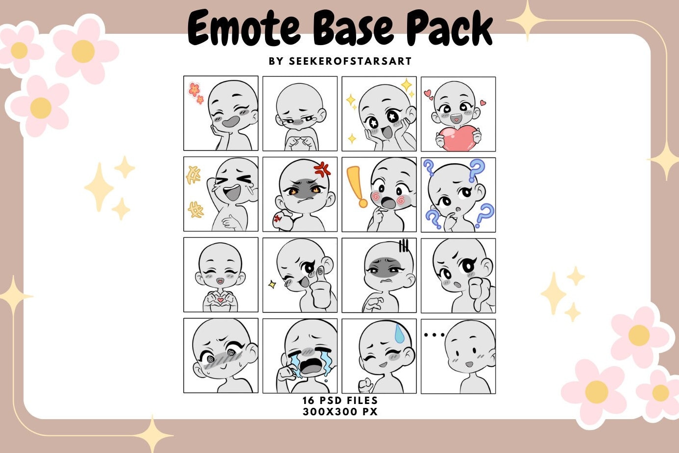 Emote Base Pack - 16 Emotes Perfect for Twitch/discord/youtube! DIY ...