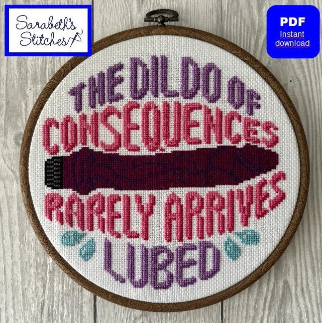 Dildo of Consequences Digital Counted Cross Stitch Pattern PDF Download - Etsy