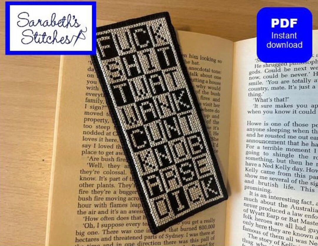 Sweary Squares Cross Stitch Bookmark Pattern PDF - Etsy