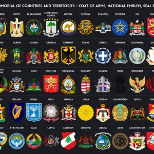 Armorial of Countries and Territories - Coat of Arms, National Emblem ...