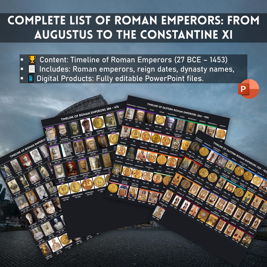 Complete List of Roman Emperors: From Augustus to the Constantine XI ...