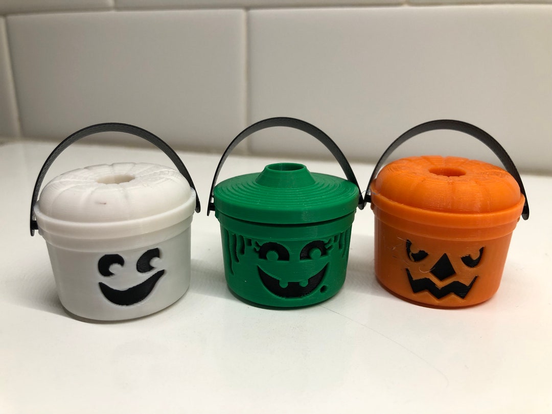 3D Printed Boo Buckets Halloween Retro Straw Toppers Ghost Witch ...
