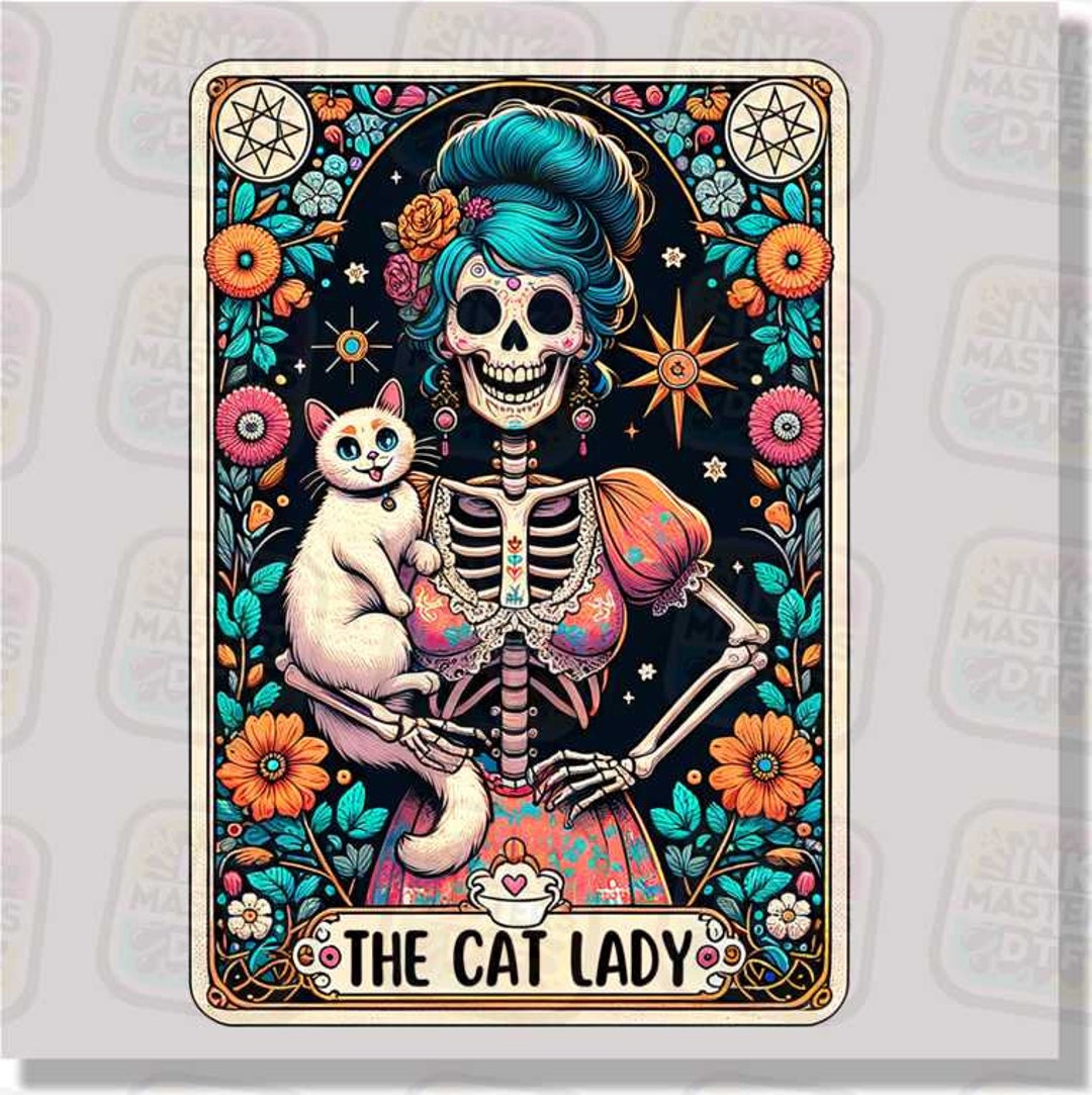 The Cat Lady Tarot Card DTF Transfer - Etsy