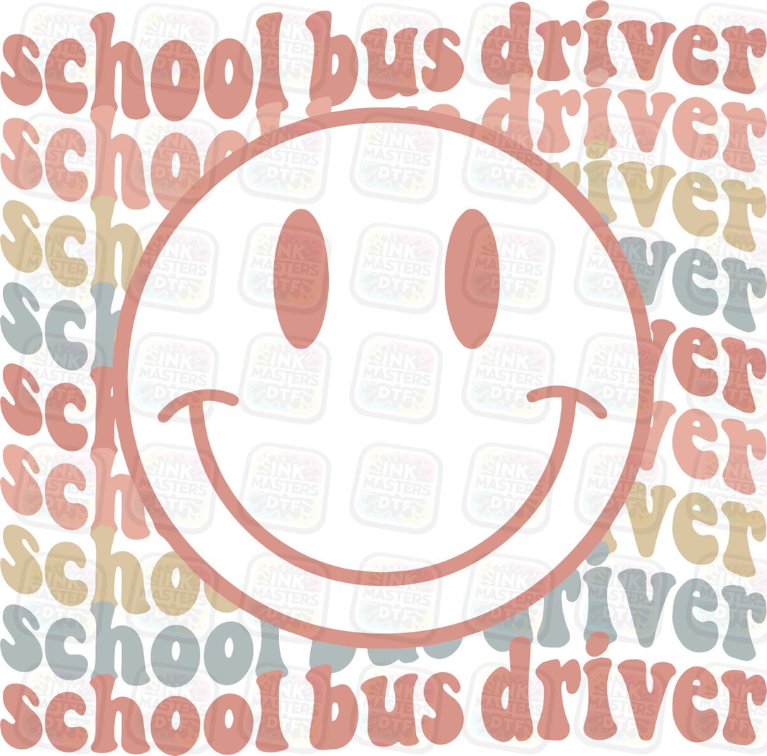 School Bus Driver Smiley Face Wave DTF Transfer - Etsy
