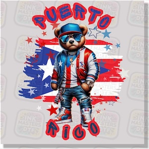Puerto Rico Bear DTF Transfer - Etsy