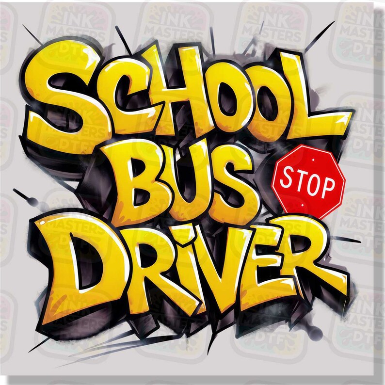 School Bus Driver Graffiti DTF Transfer - Etsy