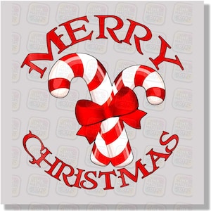 Merry Christmas Candy Canes DTF Transfer - Etsy