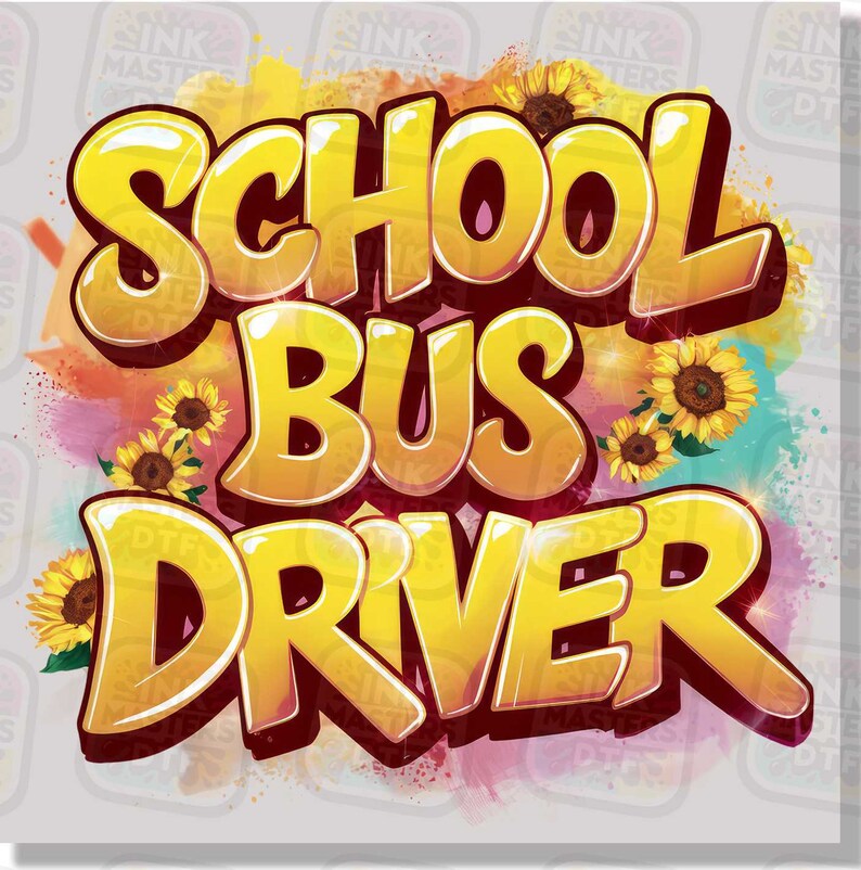 School Bus Driver Graffiti With Flowers DTF Transfer - Etsy