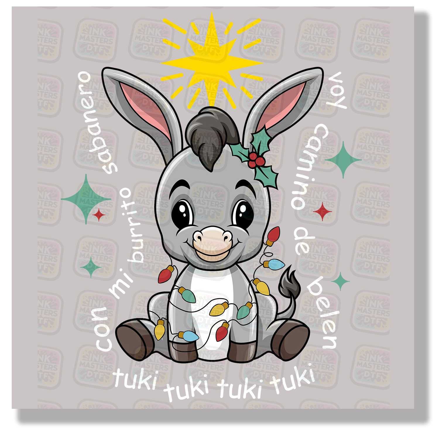 Con Mi Burrito Sabanero Voy Camino De Belen DTF Transfer - Etsy