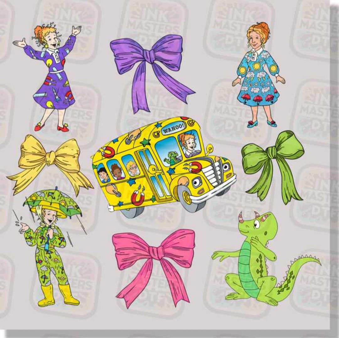 Back to School Bus and Bows DTF Transfer - Etsy