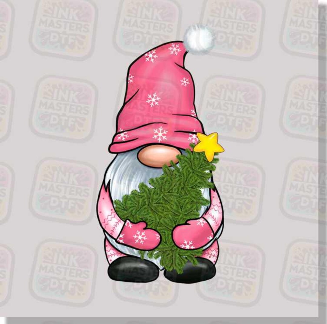 Pink Christmas Gnome DTF Transfer - Etsy