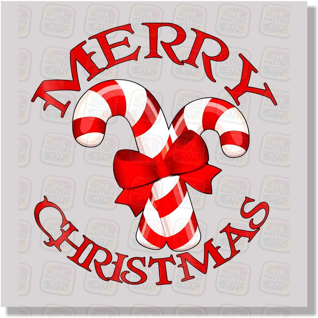 Merry Christmas Candy Canes DTF Transfer - Etsy