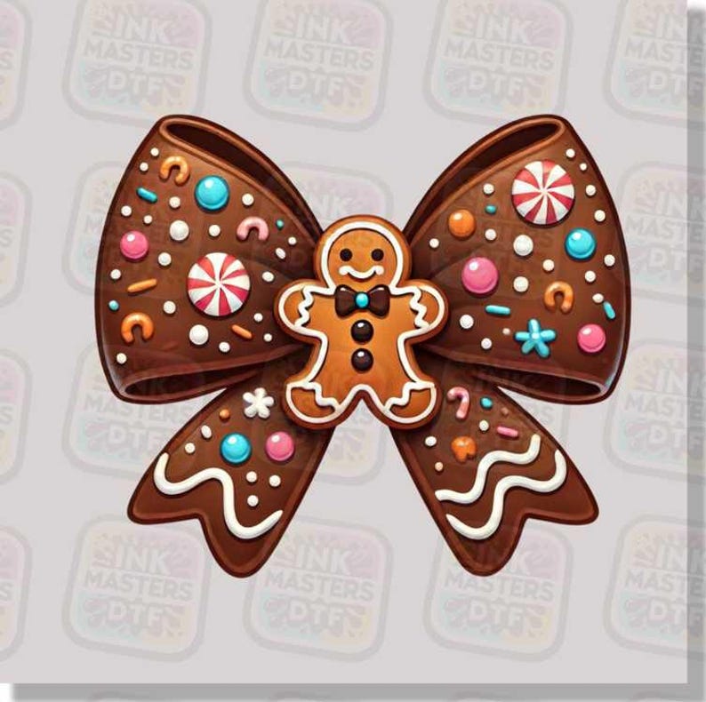 Gingerbread Cookie Bow DTF Transfer - Etsy
