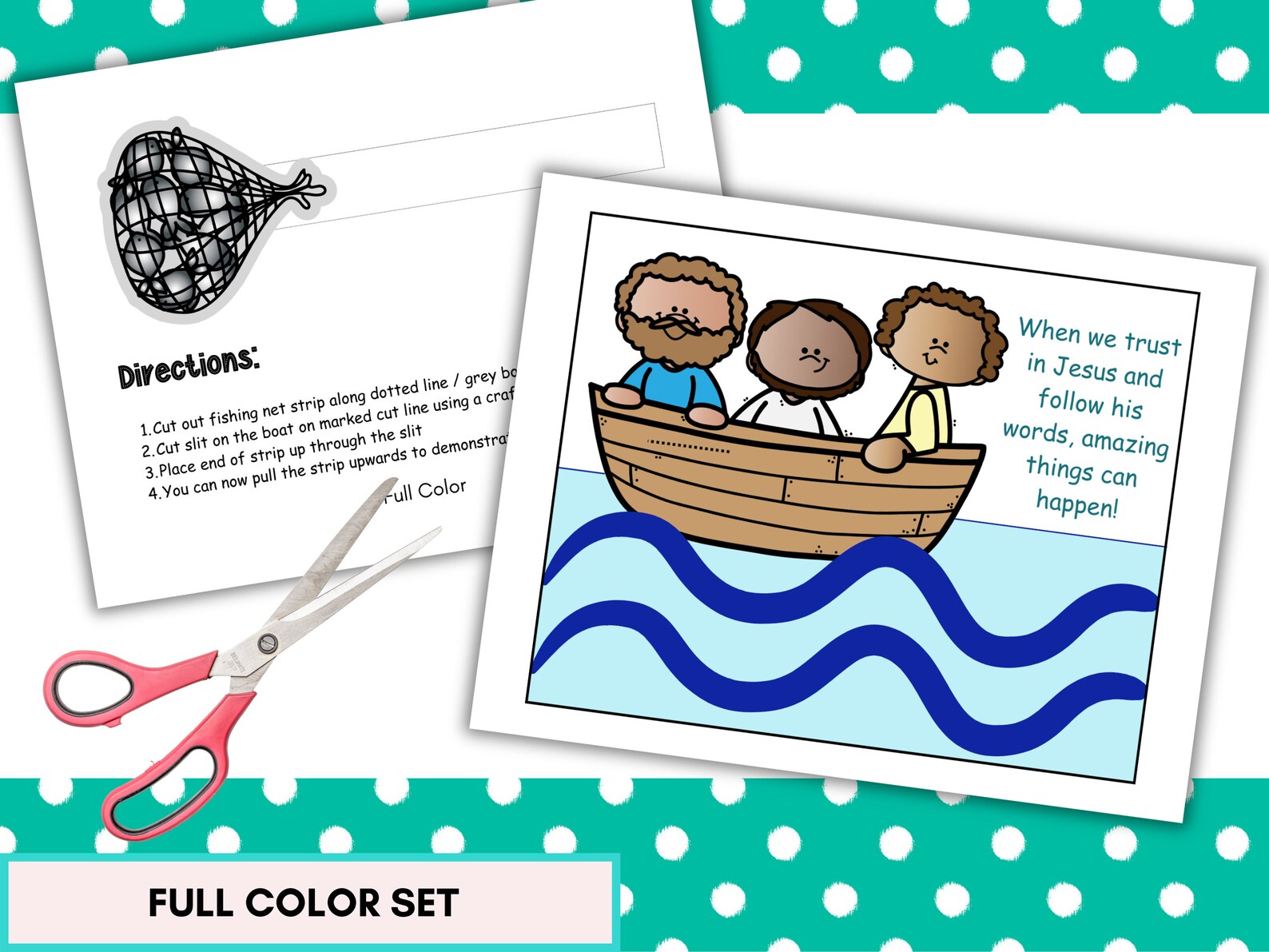 The Miraculous Catch Bible Craft, Miracles of Jesus, Bible Craft for ...