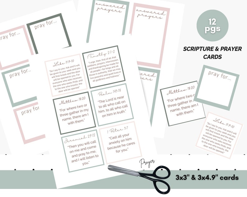 Printable Prayer Board Kit, Prayer Cards, Scripture Cards, Praise and ...