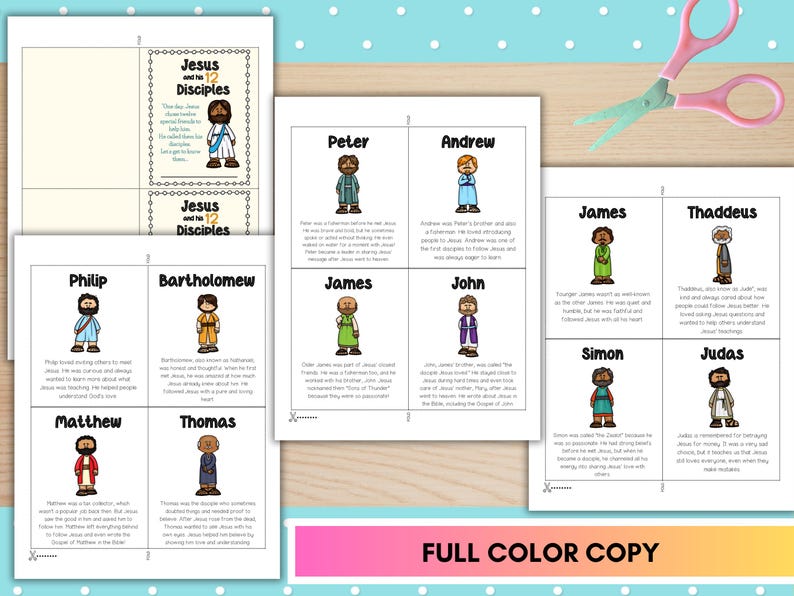 Printable Jesus and His Disciples Mini Book for Kids, 12 Disciples ...