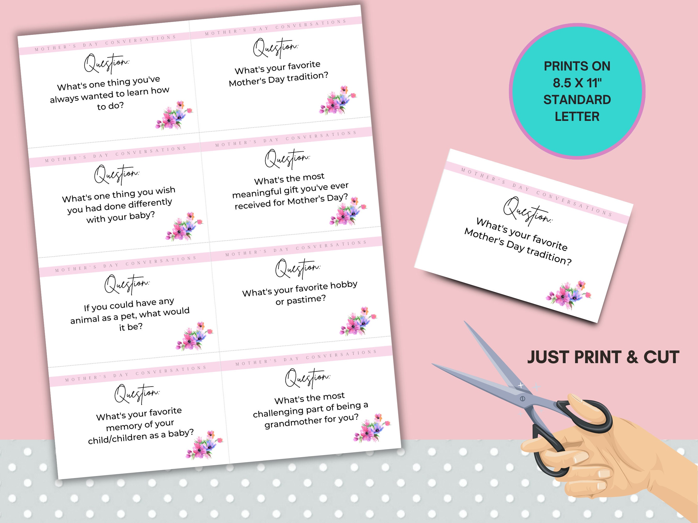 Mother's Day Conversation Starter Cards (PDF) - Etsy
