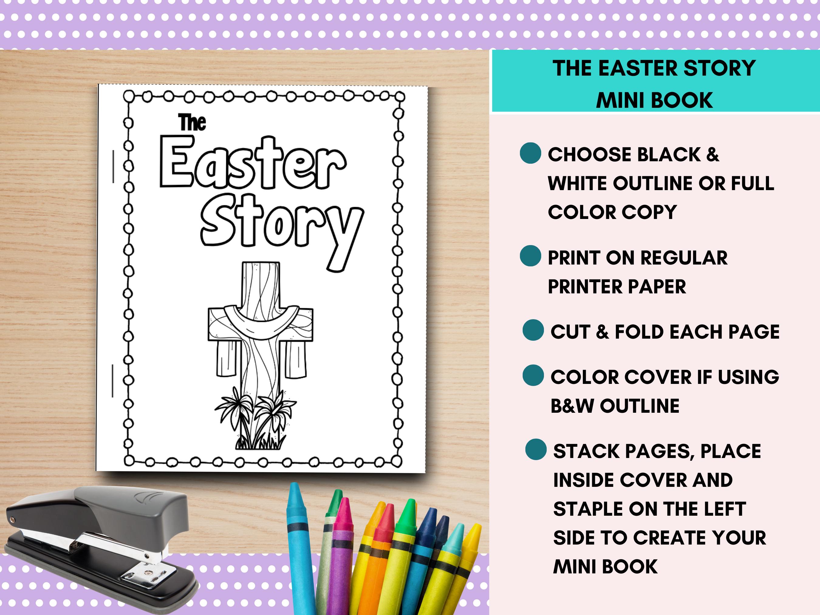 The Easter Story Mini Book Printable, Holy Week Craft, Sunday School ...