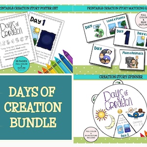 Printable Days of Creation Bundle Set, 3 Listings Included, Christian ...