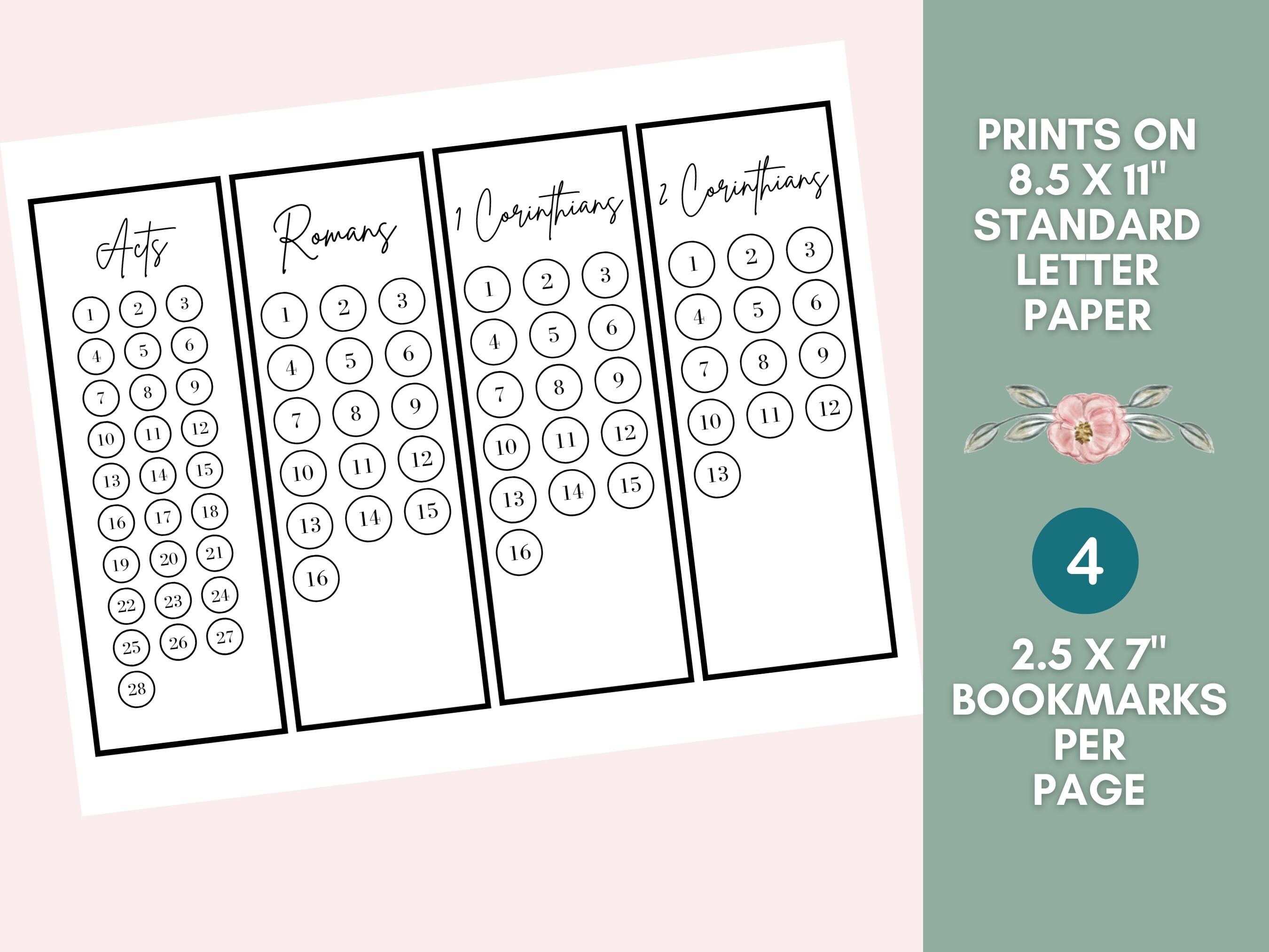 Printable New Testament Bookmarks, Set of 24, Bible Reading Tracker ...