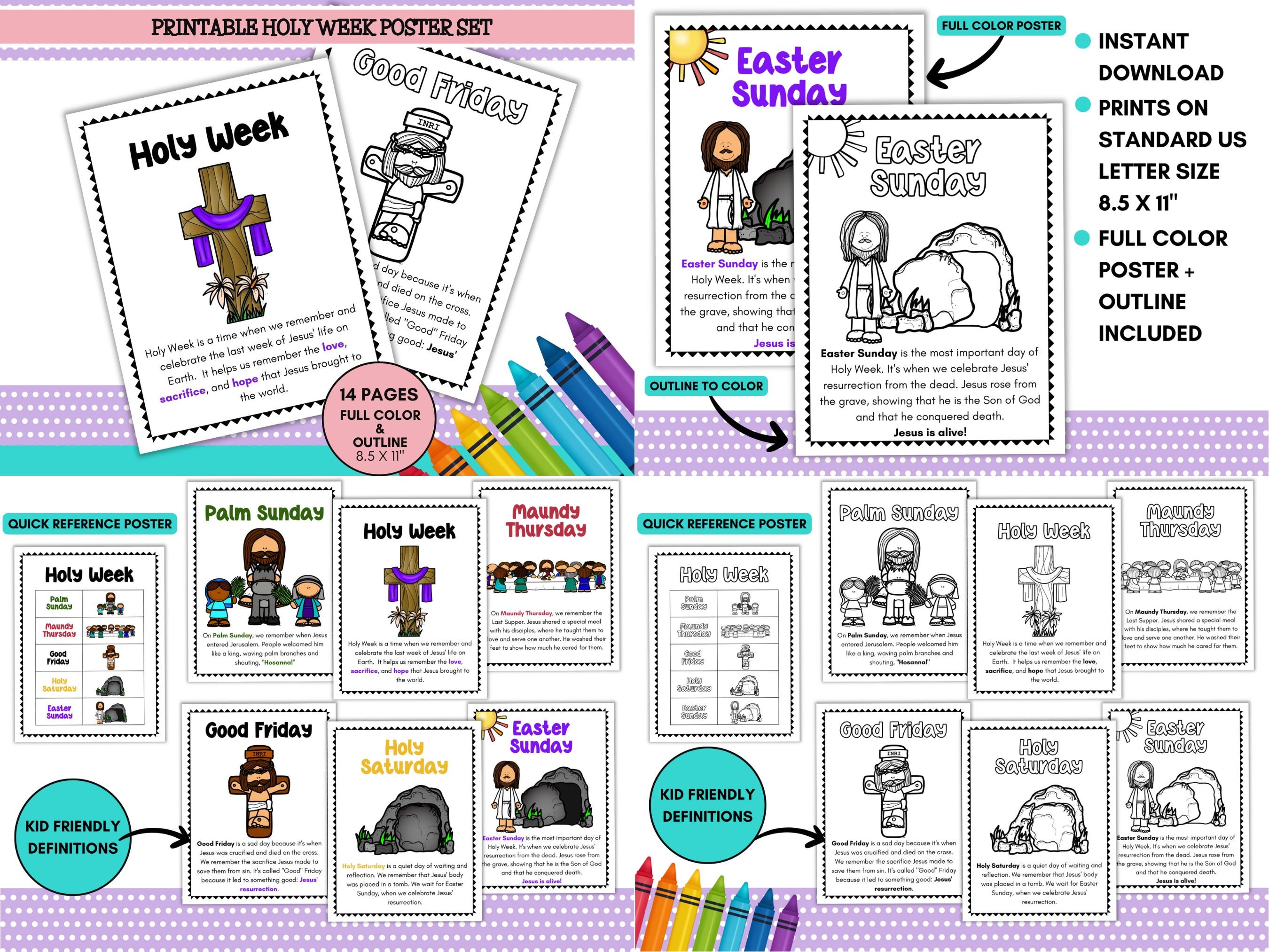 Holy Week Craft Bundle, Christian Easter Activities (digital Download ...