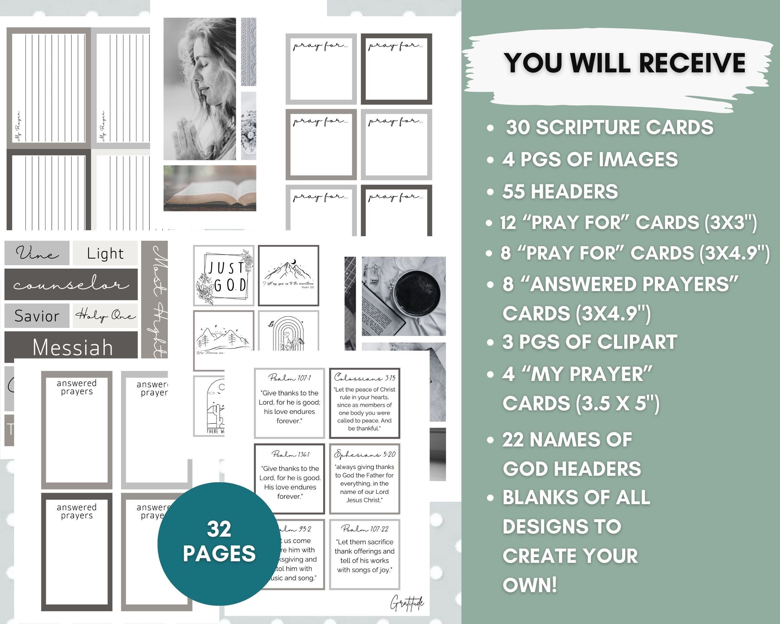 Printable Prayer Board Kit, Prayer Cards, Scripture Cards, Praise and ...