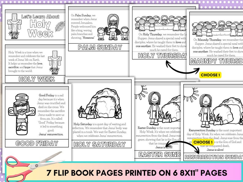 Holy Week Flip Book, Kids Sunday School Craft (PDF Download) - Etsy