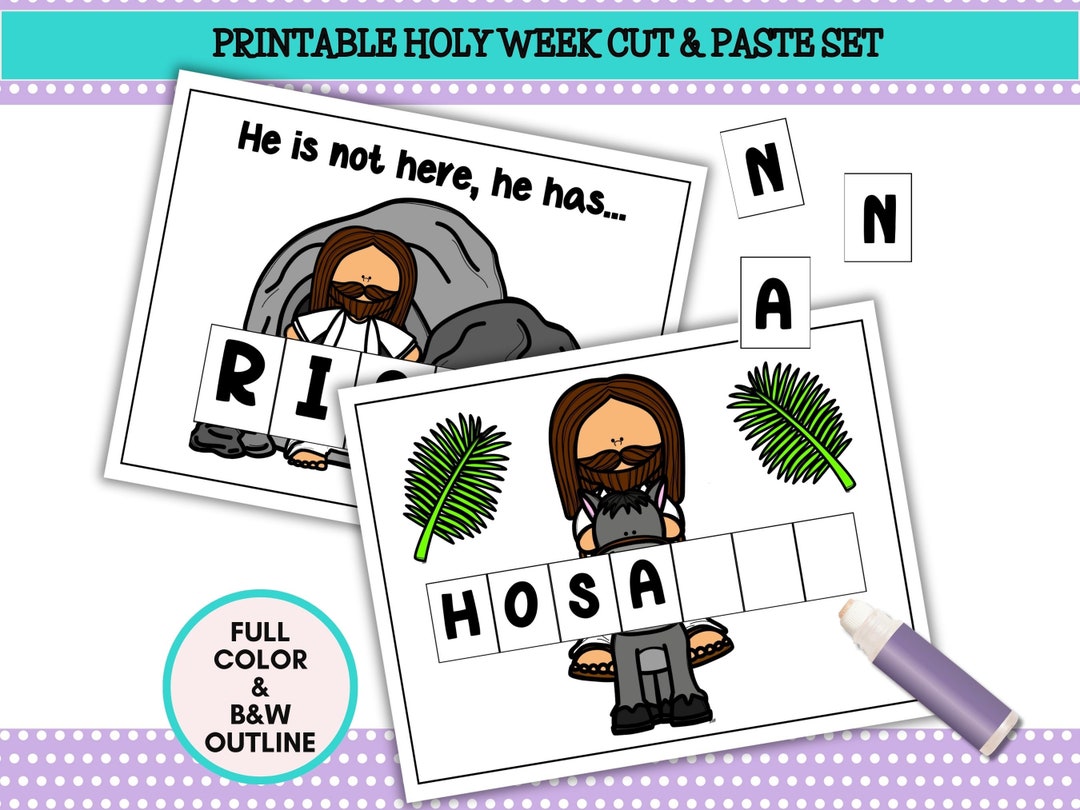 Printable Holy Week Cut & Paste Activity, Holy Week Craft, Christian ...