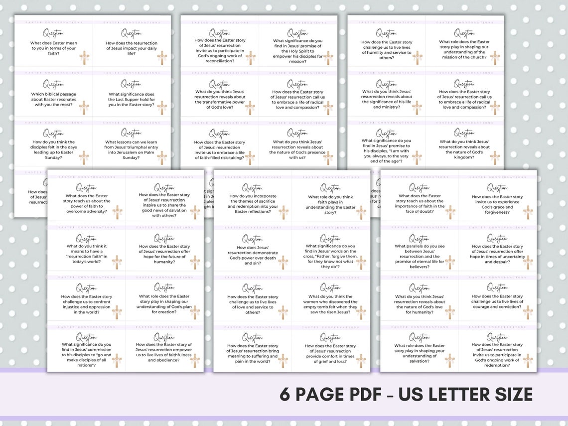 48 Easter Conversation Cards, Christian Discussion, Christian ...