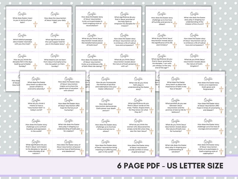 48 Easter Conversation Cards, Christian Discussion, Christian ...