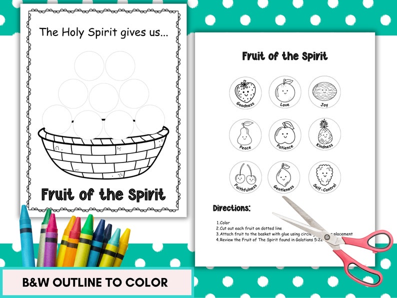 The Fruit of the Spirit Bible Craft for Kids, Fruits of the Spirit ...