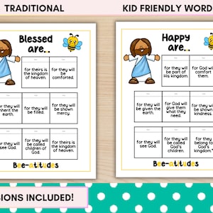 Printable Beatitudes Bible Craft for Kids, Beatitude Craft, Christian ...