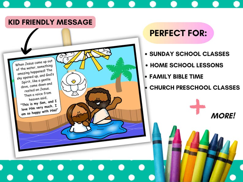 Jesus is Baptized Bible Craft for Kids, Holy Spirit, Sunday School ...