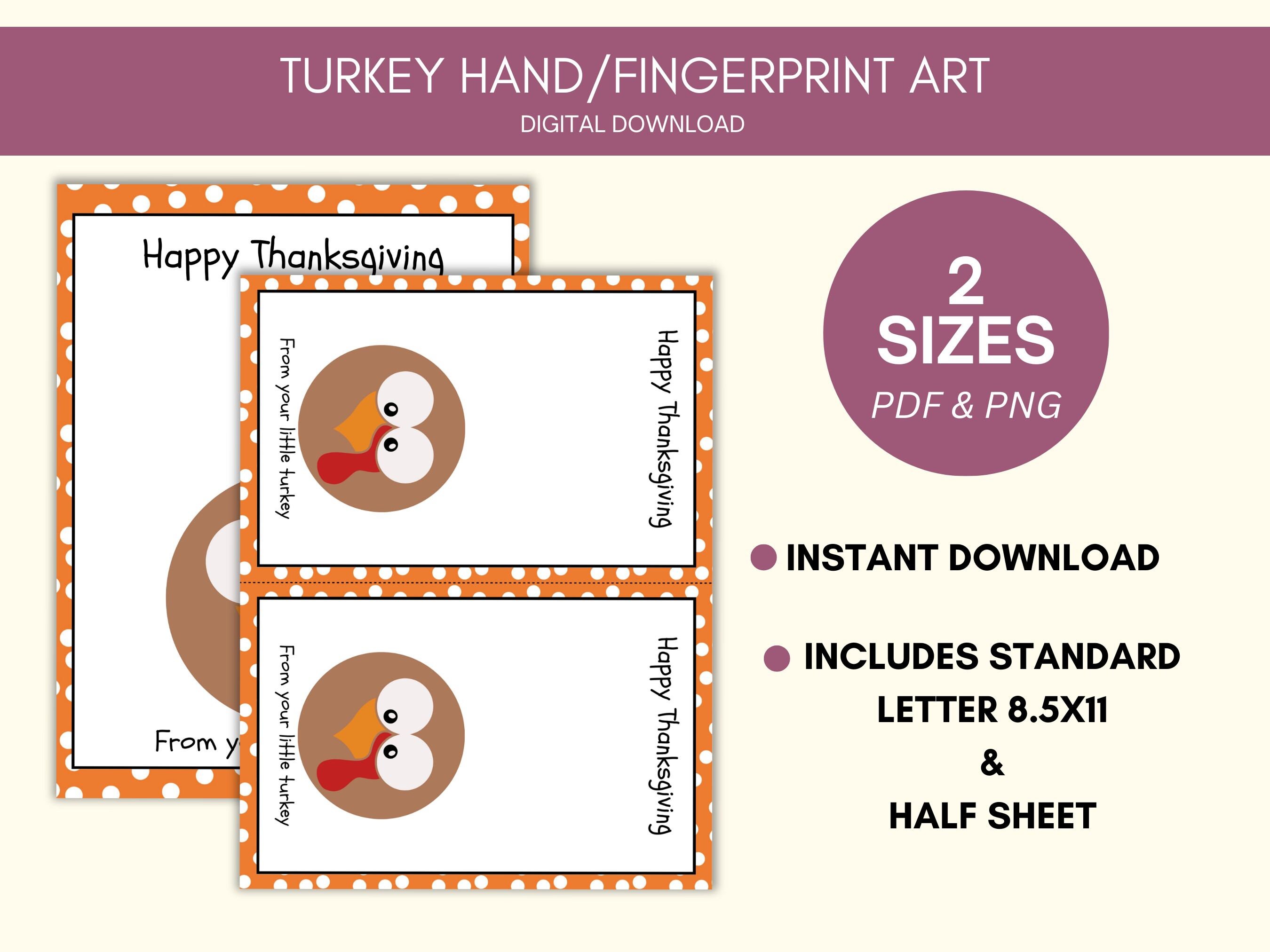Turkey Handprint Art, Thanksgiving Handprint Craft, Keepsake Handprint ...