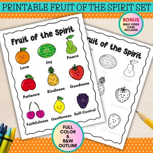 Printable Fruit of the Spirit Coloring Sheet & Poster, Christian ...