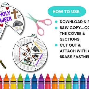 Printable Holy Week Spinner Craft for Kids, Easter Story Wheel ...