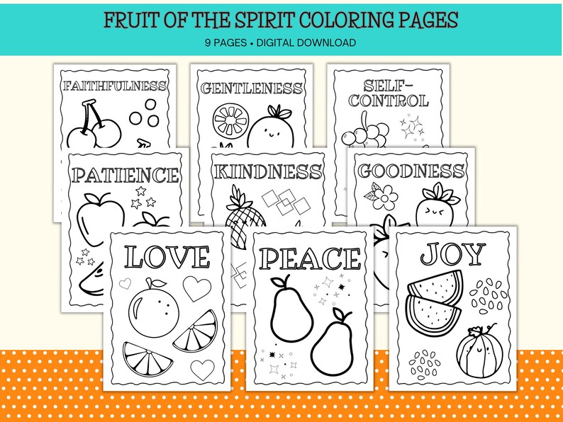 Fruit of the Spirit Coloring Pages, Christian Preschool Printable ...
