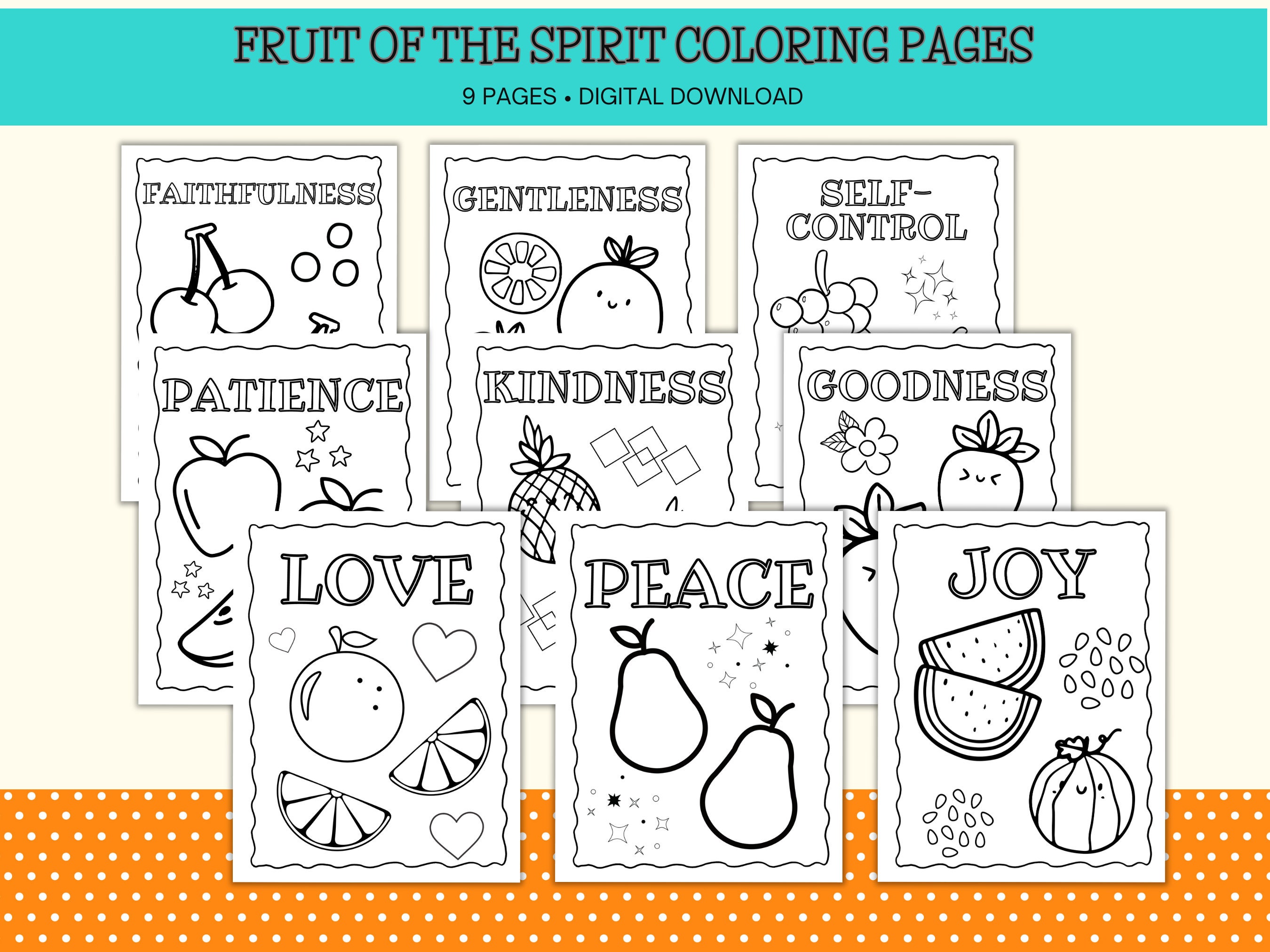 Fruit of the Spirit Coloring Pages, Christian Preschool Printable ...