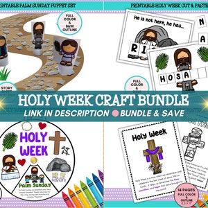 Printable Holy Week Poster Set, Bible Easter Story Printable, Christian ...