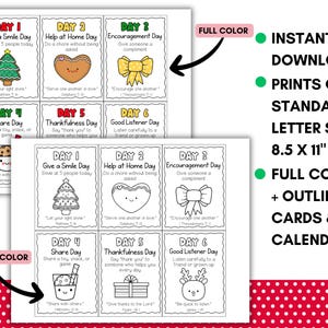 Printable Kindness Advent for Kids, Acts of Kindness Advent Calendar ...