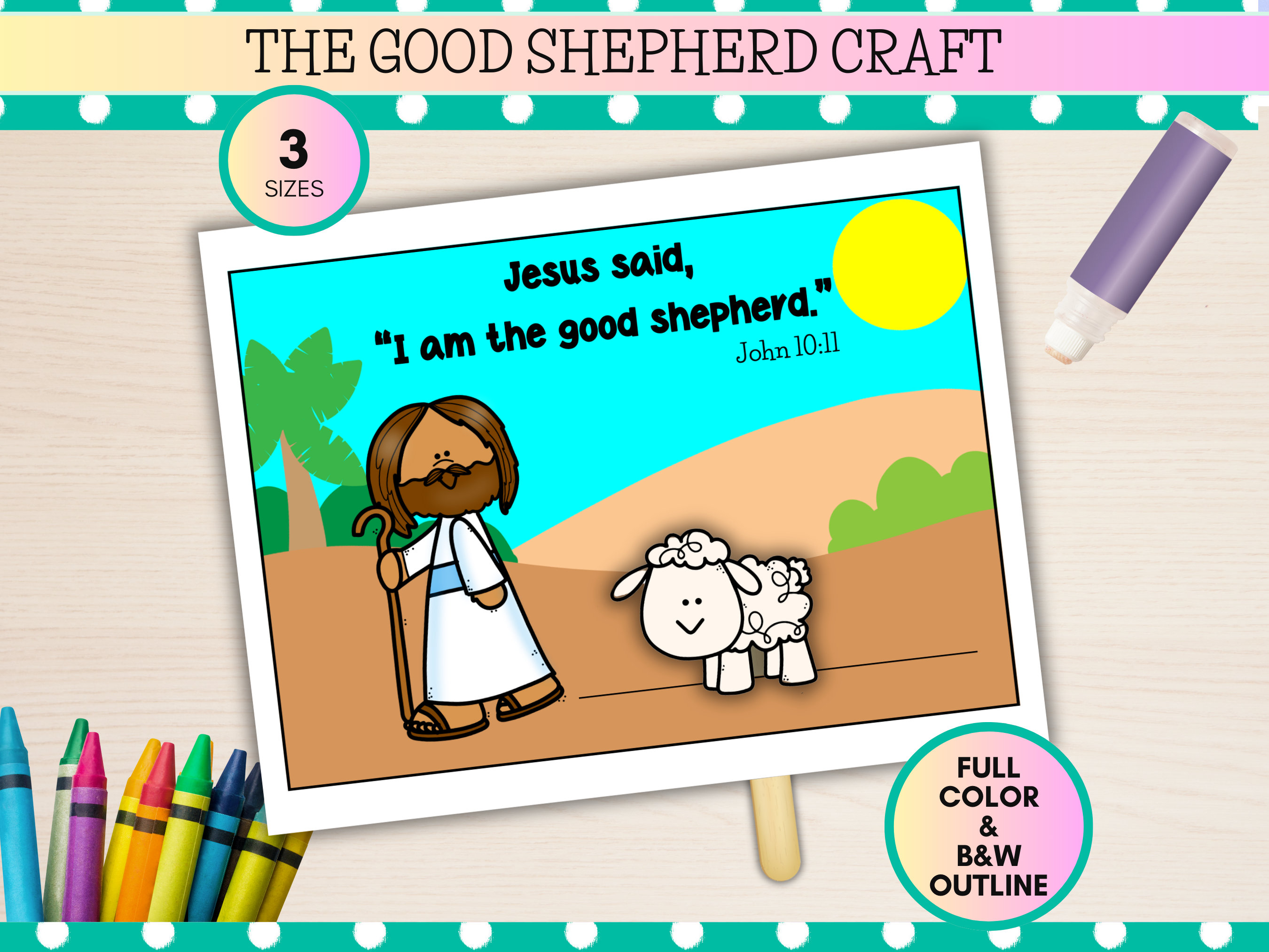 The Good Shepherd Bible Craft for Kids, Jesus Shepherd, Christian ...
