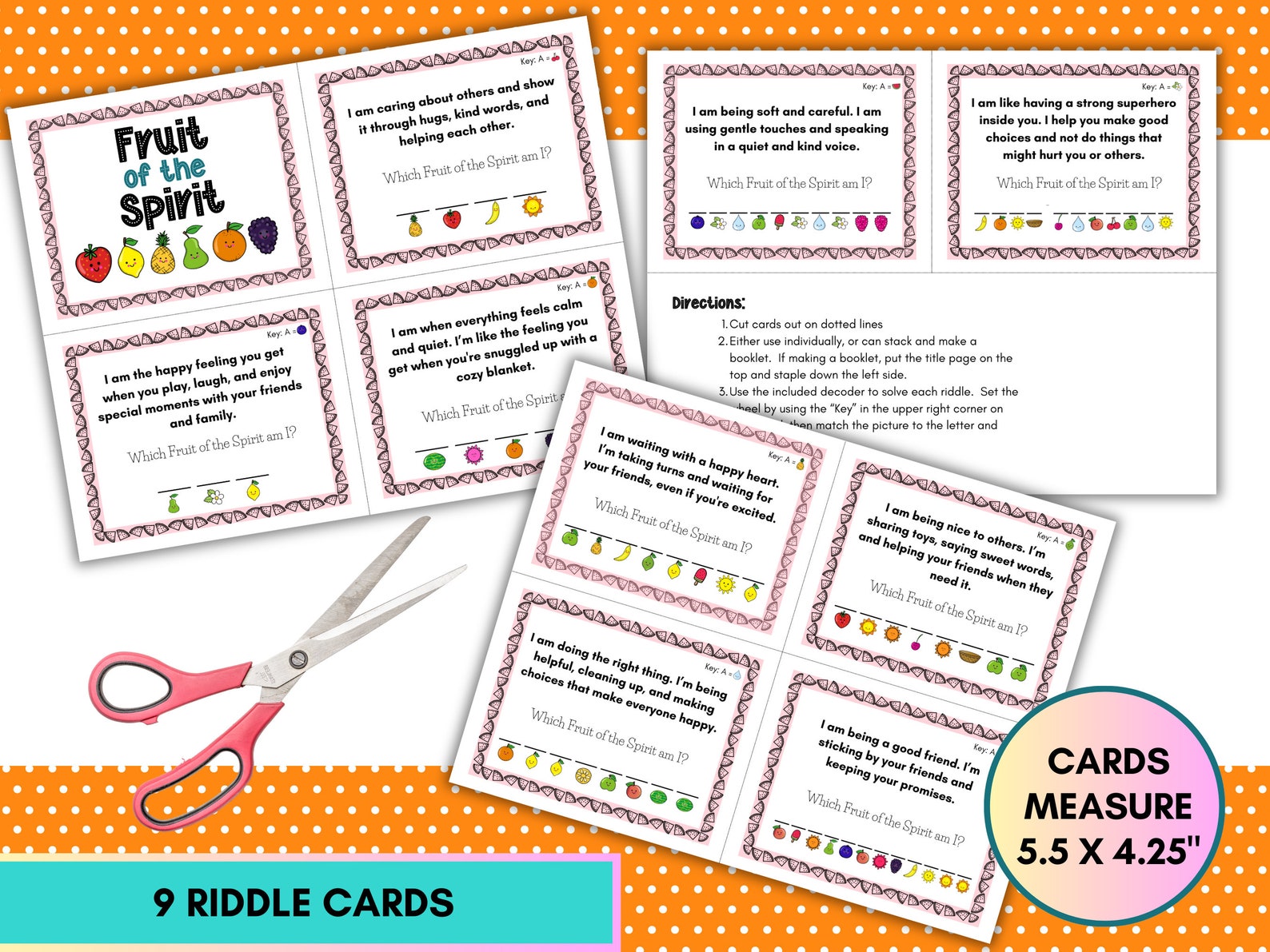 Printable Fruit of the Spirit Decoder Wheel Riddles for Kids, Fruits of ...