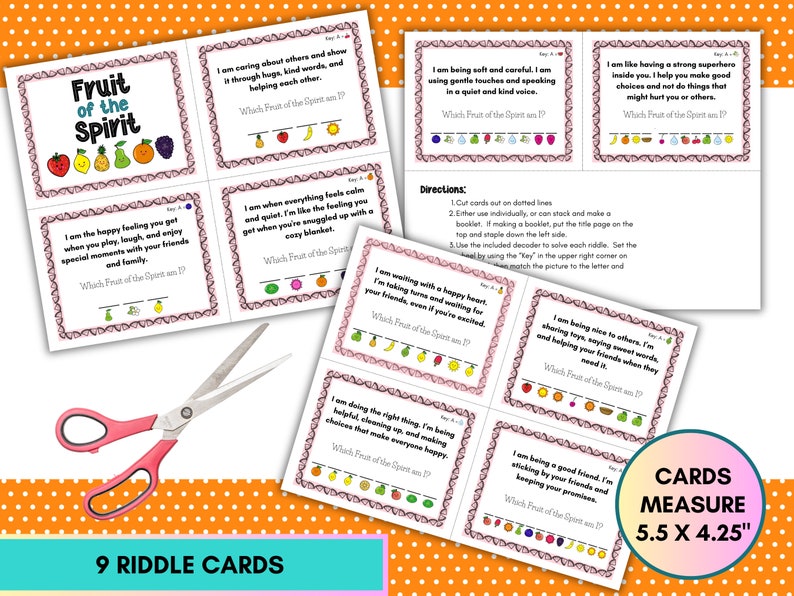 Printable Fruit of the Spirit Decoder Wheel Riddles for Kids, Fruits of ...